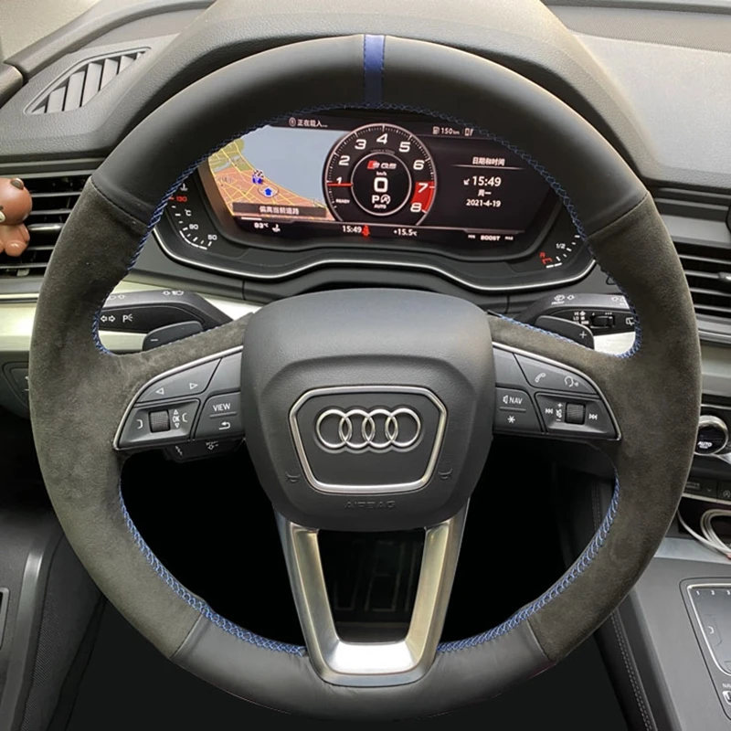 Car Steering Wheel Cover Suede Leather For Audi A4 Allroad Q3 2019 Q5 ...