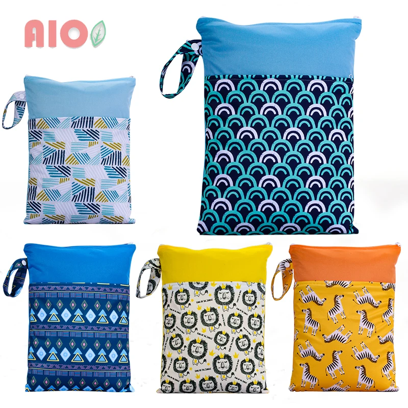 AIO-1Pcs-Diaper-Wet-Bgas-Double-Zipper-Cart-Hanging-Bag-Baby-Diaper ...