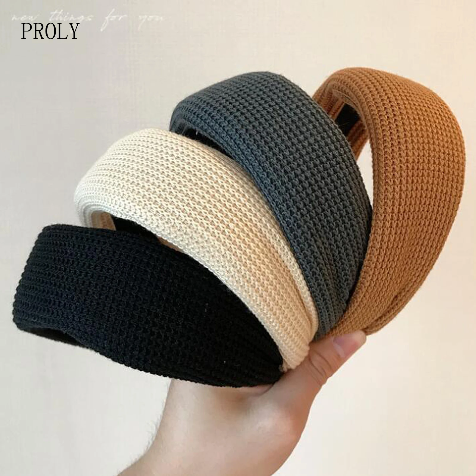 PROLY-New-Fashion-Women-s-Hair-Accessories-Solid-Color-Knitted-Hairband ...