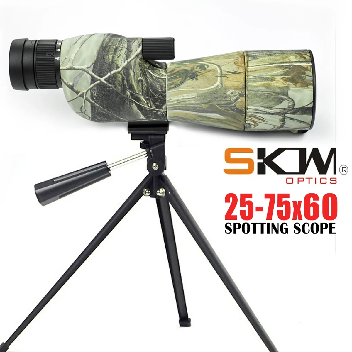 SKWoptics-Spotting Scope, 25-75x60 Telescope Camo Realtree, With Tripod ...