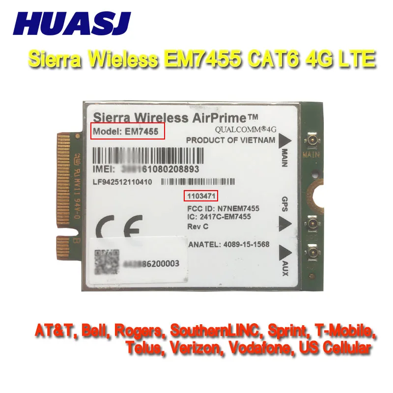 Sierra Wireless AirPrime EM7455 4G LTE Cat-6 M2 Module 1103471 1103184 ...