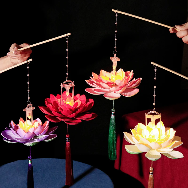 Portable Amazing Blossom Lotus Flower Light Lamp Party Glowing Lanterns ...