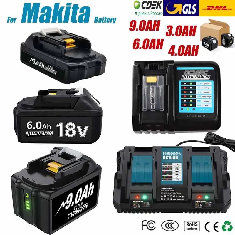 Para makita recarregável 18v 3. 0ah/4. 0ah/6. 0ah/9.0ah li ion bateria bl1830 bl1815 bl1860 ...