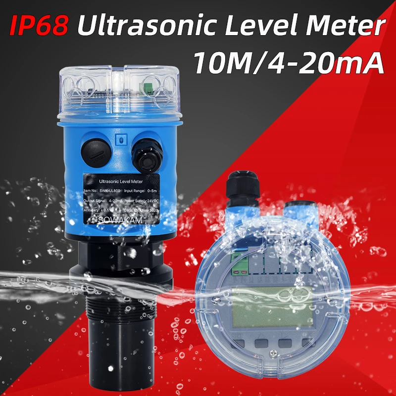 IP68-Ultrasonic-Level-Meter-for-Tanks-water-level-transmitter-4-20mA ...