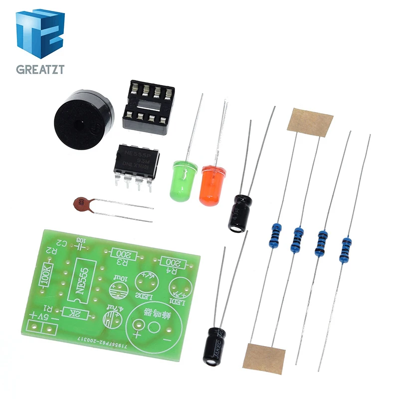 NE555-Multivibrator-Kit-NE555P-Steady-state-Circuit-Dual-Flash-LAMP-DIY-Training-Maker-Student ...