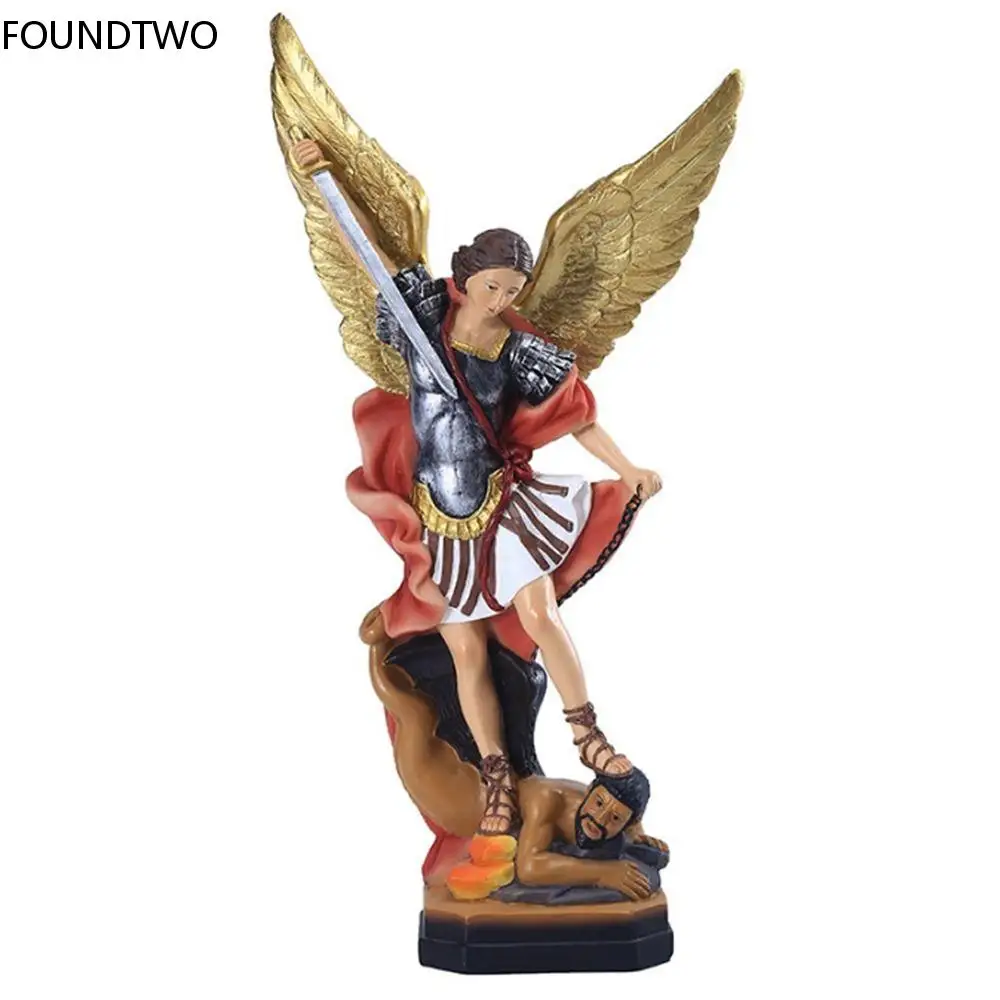St-Michael-Archangel-Slaying-Demon-Figurine-Statue-Sculpture-Resin ...