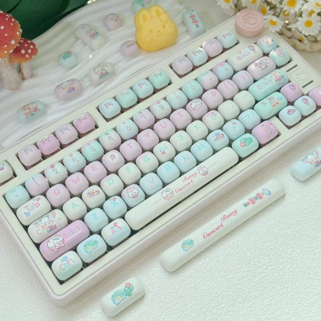 Rainy Concert Theme MOG Keycaps Thermal Sublimation PBT Round Cute Key ...