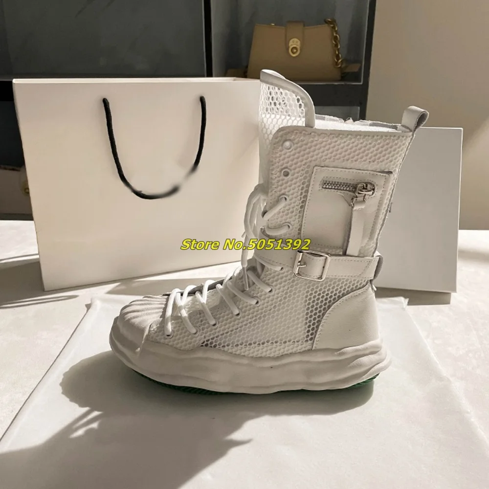 Hollow-Shell-Head-Booties-Lace-Up-Round-Toe-Zipper-2024-New-Arrivals ...