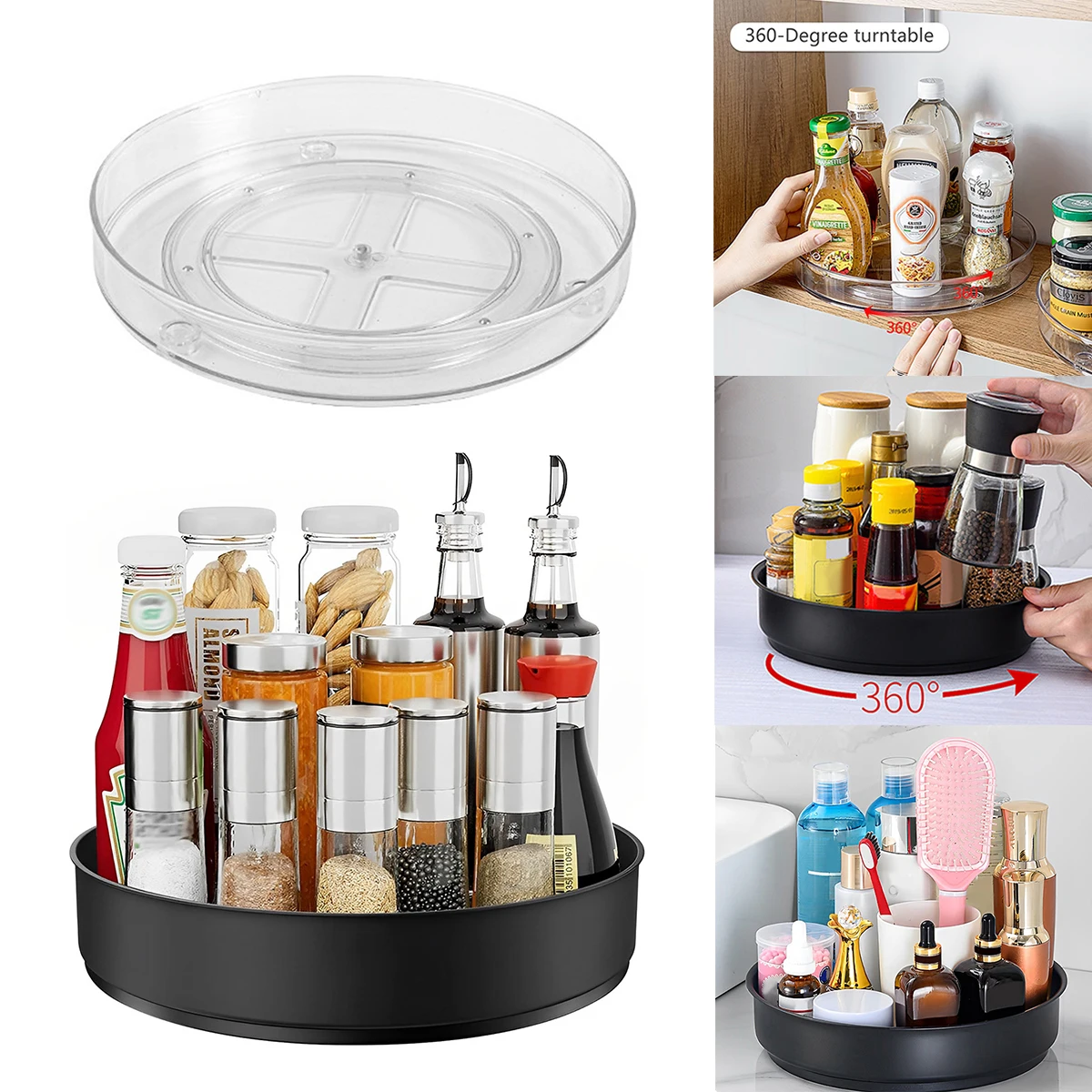 Single-Layer-Turntable-Organizer-Kitchen-Storage-Decorative-Trays ...