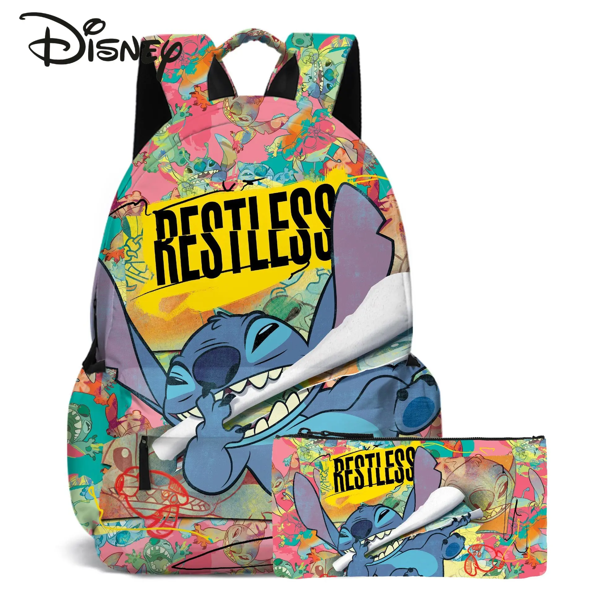 Disney Stitch New Backpack Luxury Brand Student Schoolbag Cartoon Large ...