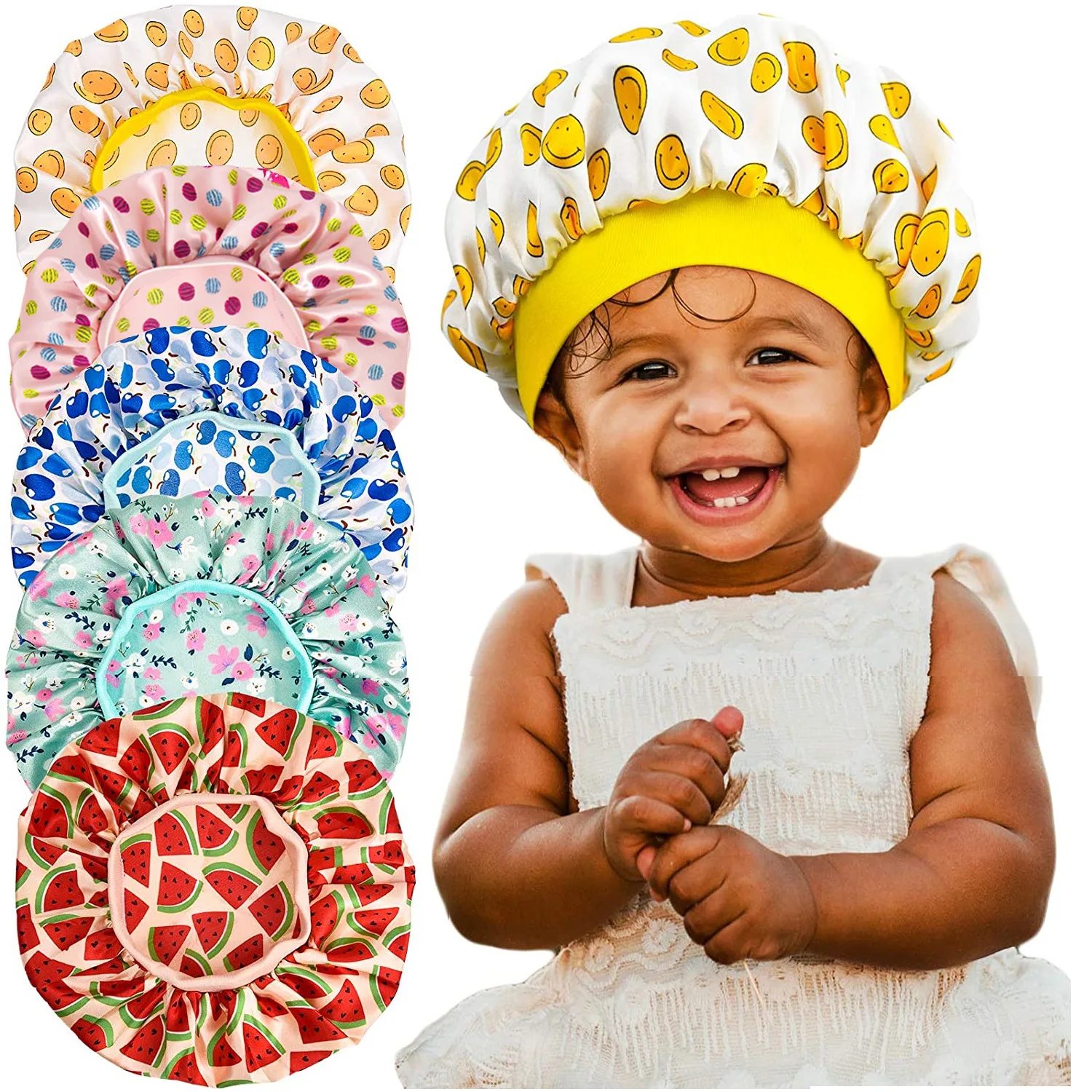 New African Children Sleep Cap Hair Cover Bonnet Nuit Satin Adjustable ...