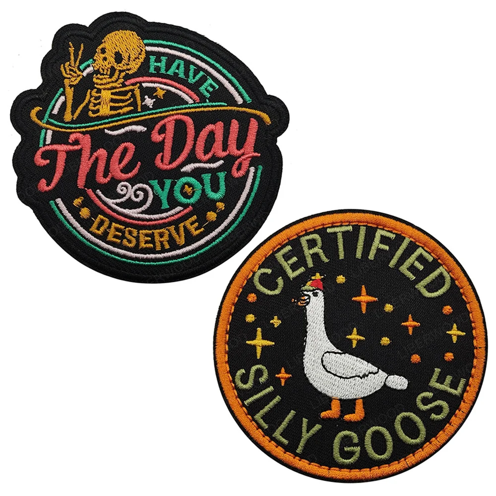 Funny Meme Patches Have The Day You Deserve Skeleton Embroidery ...