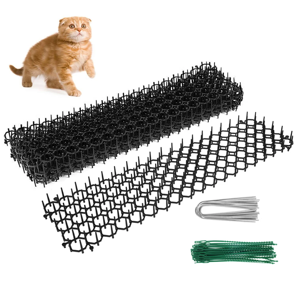 6/10 Pcs Garden Prickle Strip Dig Stop Cat Repellent Deterrent Mat Anti ...