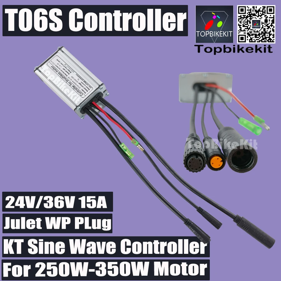 Ebike KT controller S06S 24V 250W / 36V 250W 15A KT Sine Wave ...