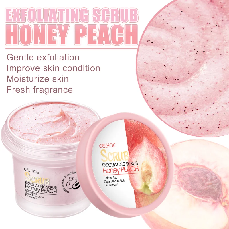 Peach Body Scrub Hydrating Moisturizing Oil Control Cleaning Softening ...