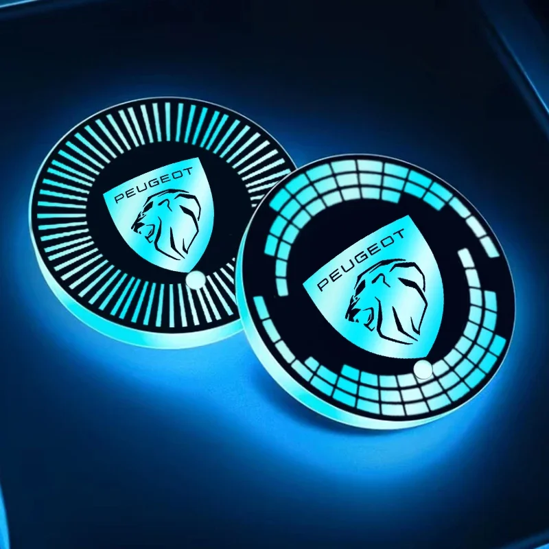 Esteira-luminosa-do-copo-do-carro-com-luz-LED-Coaster-para-Peugeot-2008 ...