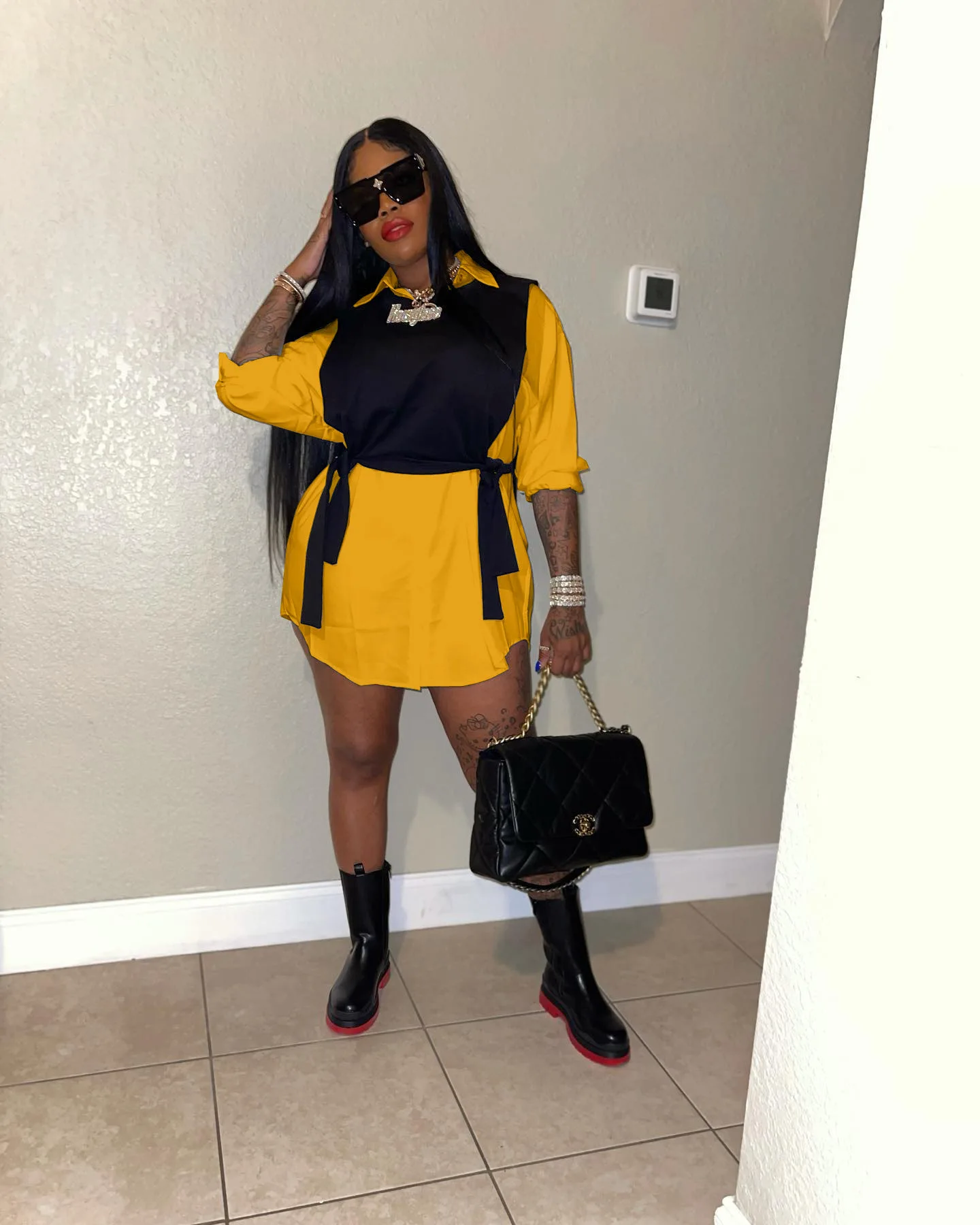 Chocomist Conjunto de dos piezas de ropa para mujer, Vestido corto liso ...