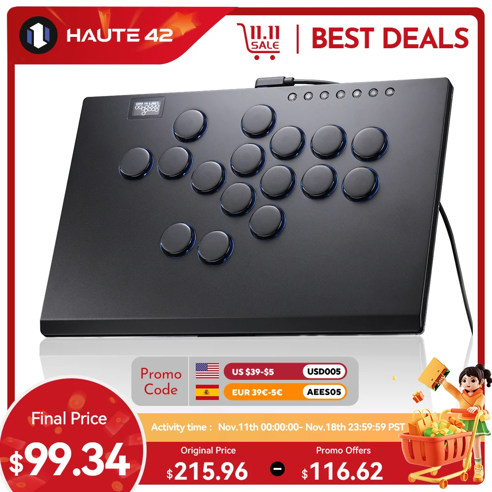 Haute42-Aluminium-Alloy-joystick-Arcade-Hitbox-Leverless-Controller ...