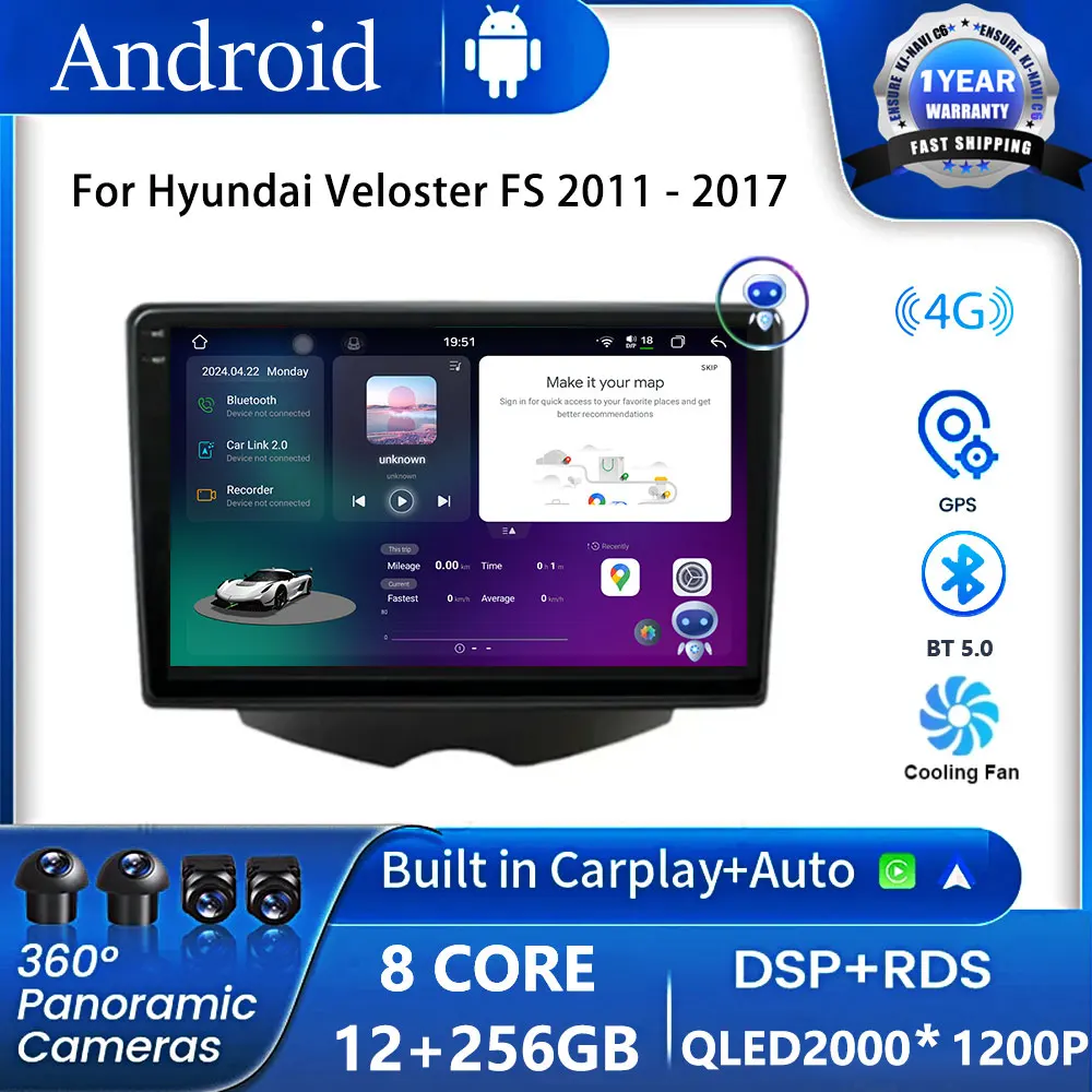 Android-14-For-Hyundai-Veloster-FS-2011-2017-GPS-Wireless-Car-Radio ...