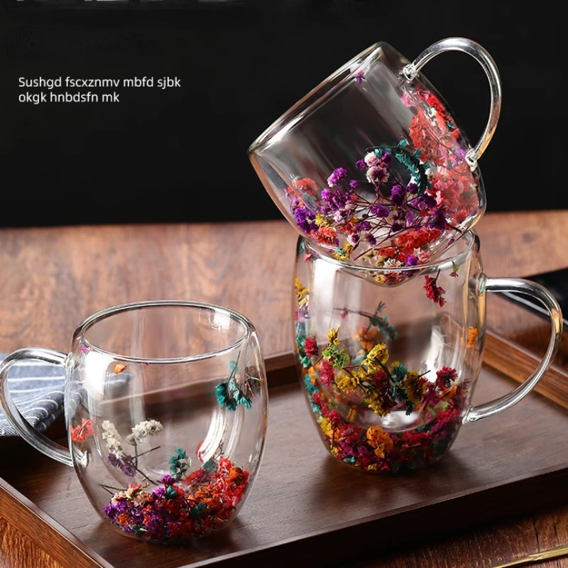 Flower-Double-Layer-Glass-Cup-High-value-Souir-Glass-Cup-Cross-border ...