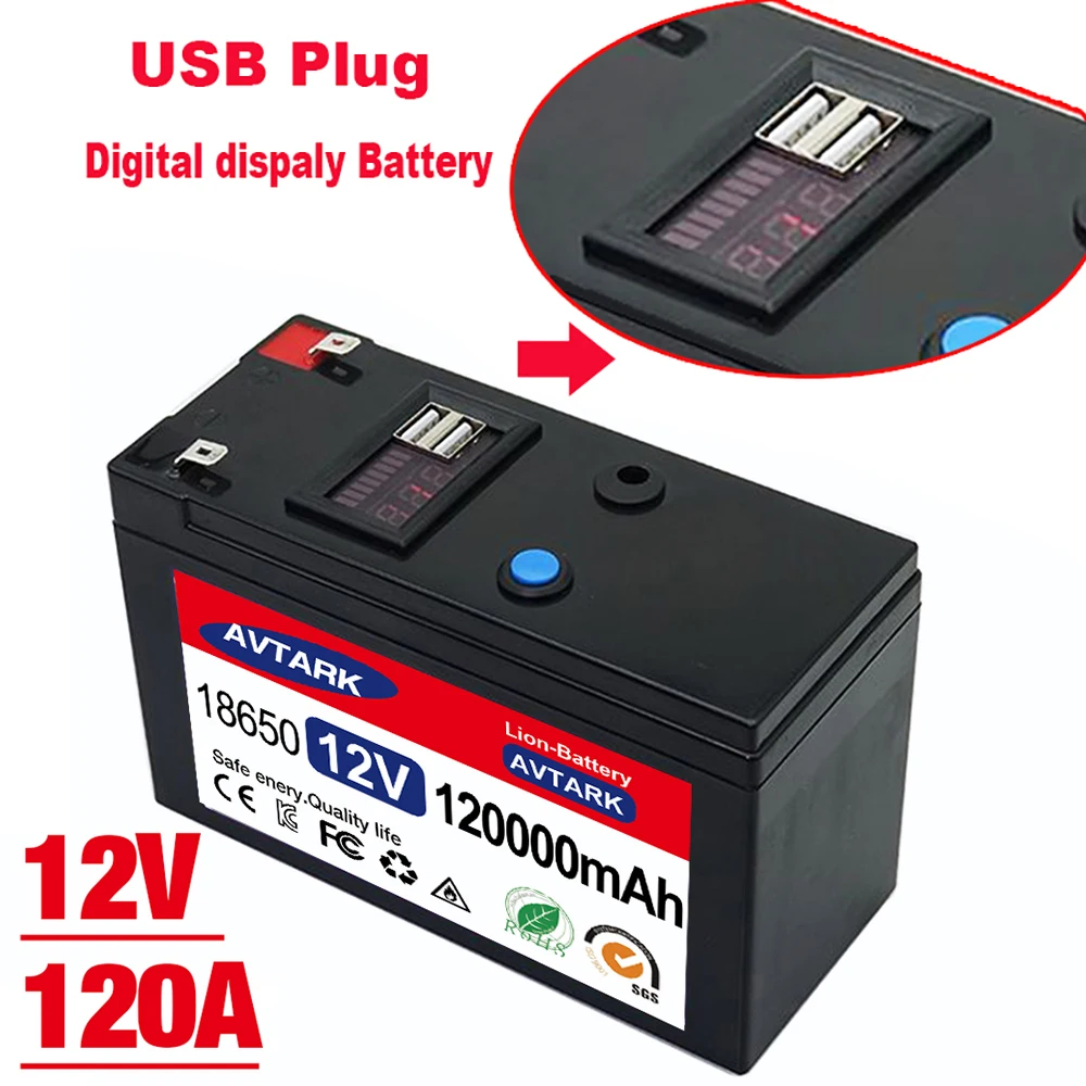 12v-12000mAh18650-rechargeable-battery-pack-DC-12-6V-120Ah-battery-for ...
