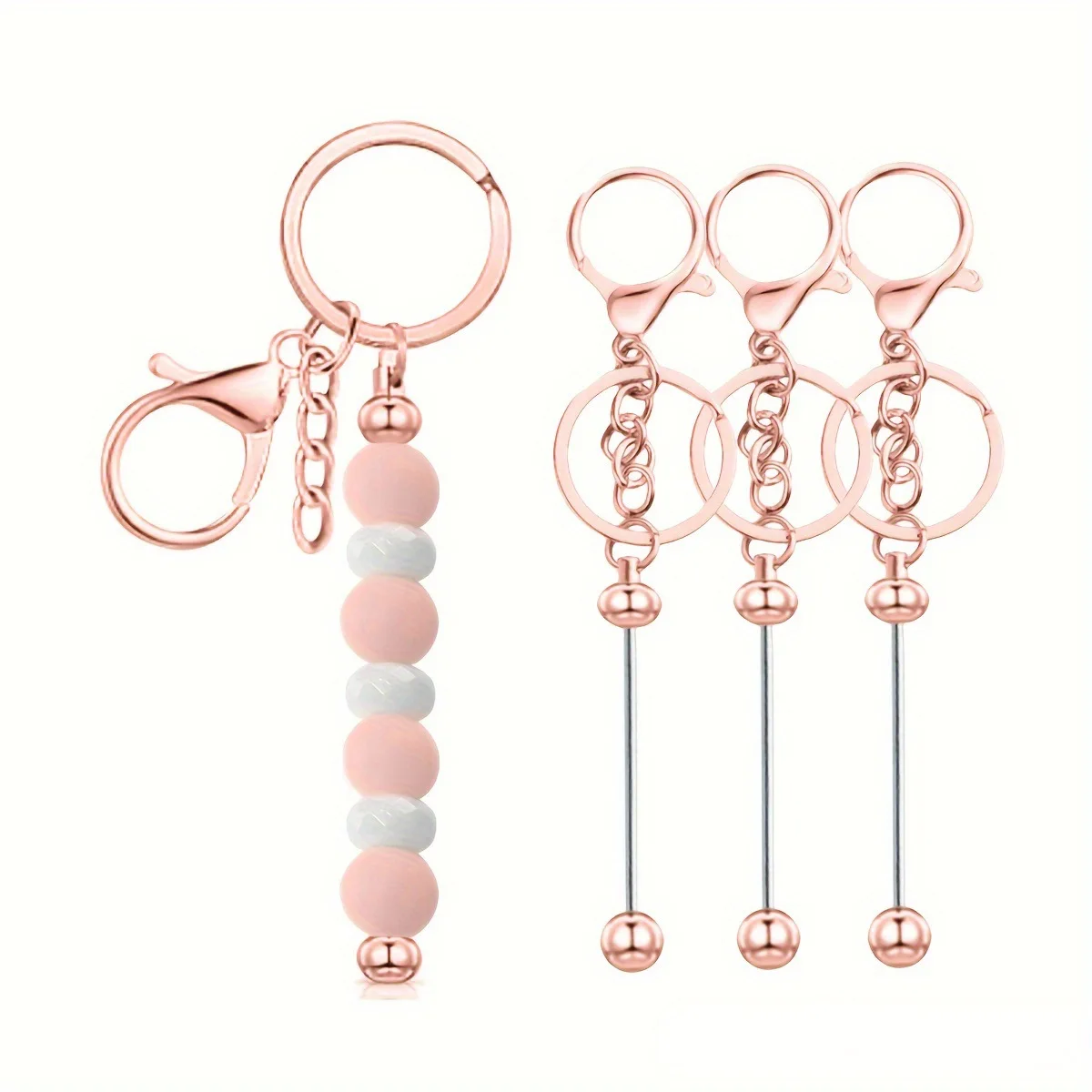keychain rod 10 Pieces Metal Beadable Keychain Bars Blanks for Beads ...