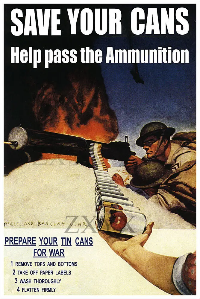 Save-Your-Cans-Vintage-World-War-II-Two-WW2-USA-Military-Propaganda ...