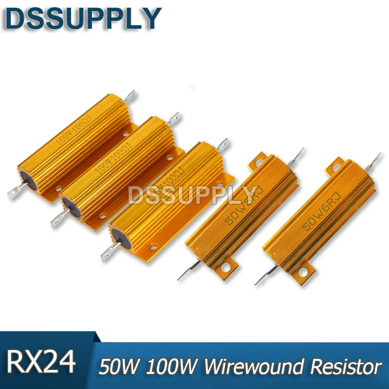 1PCS 50W 100W Aluminum Power Metal Shell Case RX24 Wirewound Resistor ...