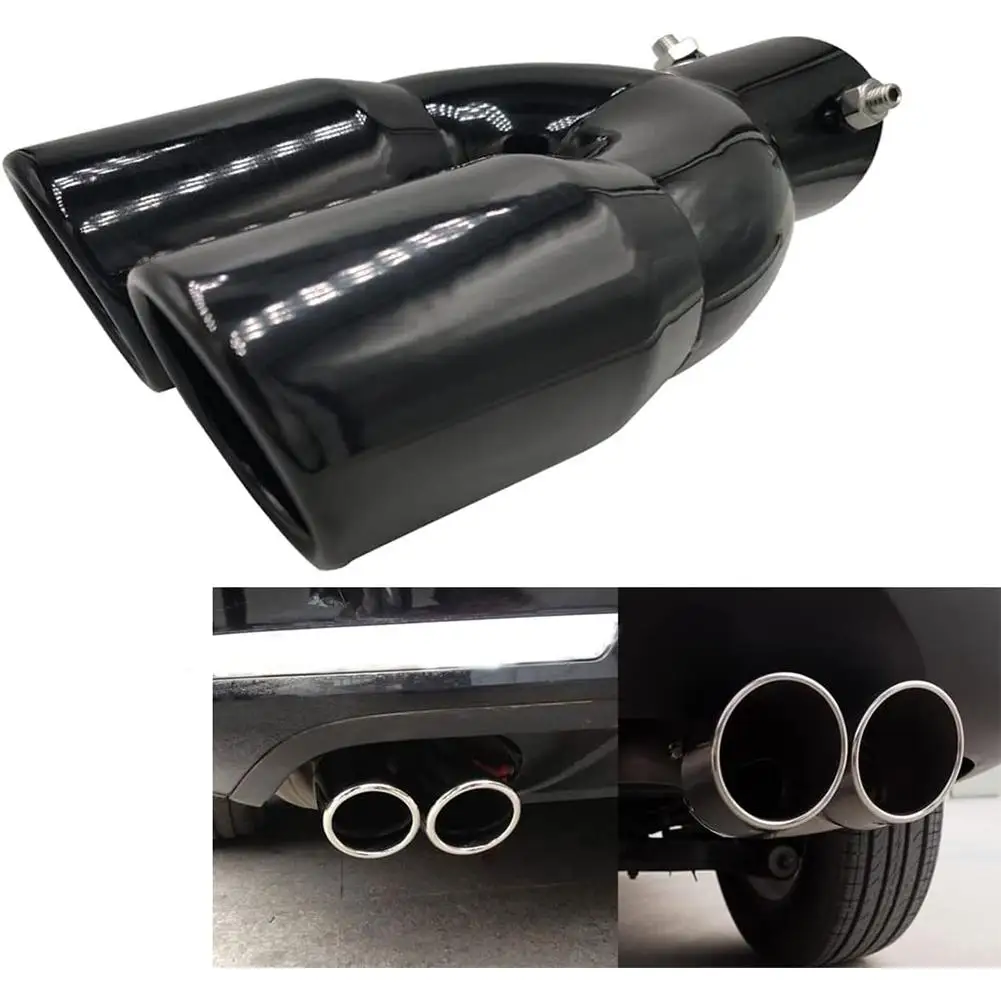 Car-Dual-Exhaust-Tip-Stainless-Steel-Muffler-Tail-Pipe-63mm-2-5-Inches ...