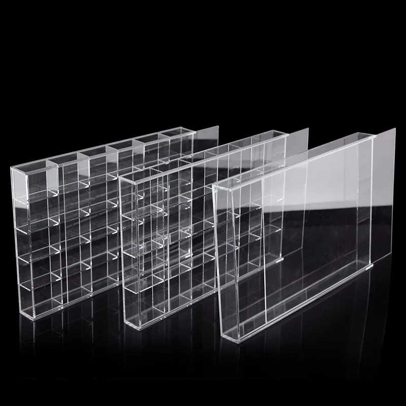 Acrylic Lattice Storage Box For Jewelry Nail Pieces Organization Clear ...