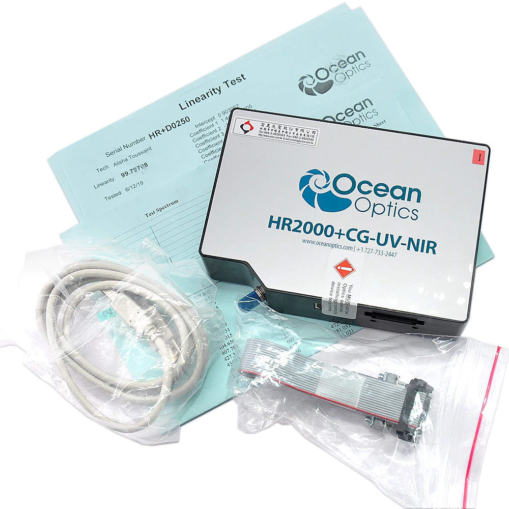 Ocean Optics HR2000 + CG-UV-NIR UV Vis 분광계, 휴대용 실험실 분광계, 라만 스펙트럼 레이저, 과학 연구, 신제품