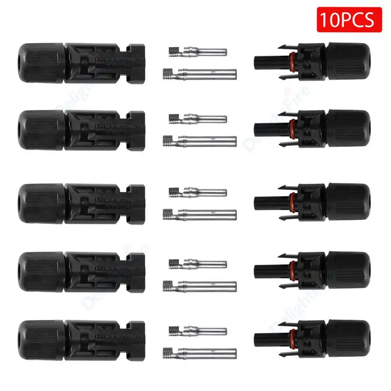 10pcs-Solar-Connectors-Male-Female-Waterproof-Solar-Panel-Connectors ...