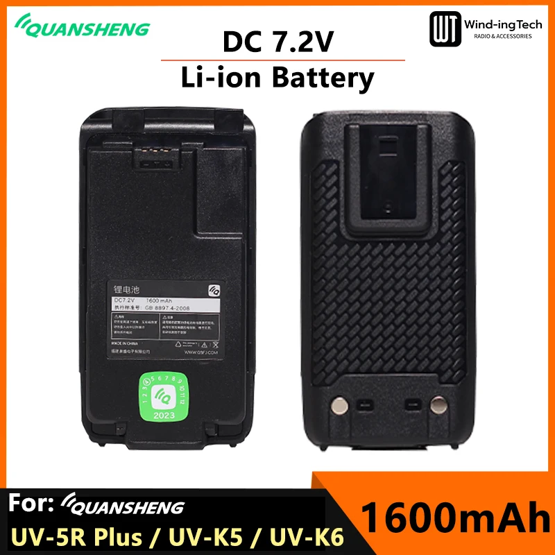 UV-K6-Battery-DC-7-2V-1600mAh-Li-ion-Battery-BPK5-For-Quansheng-UV-5R ...