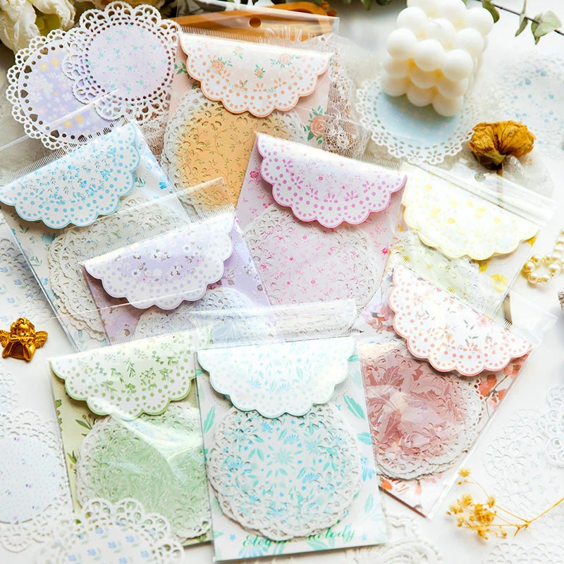 20pcs Lace Decal Collage Card Scrapbooking Lace Stickers Cute Decor ...