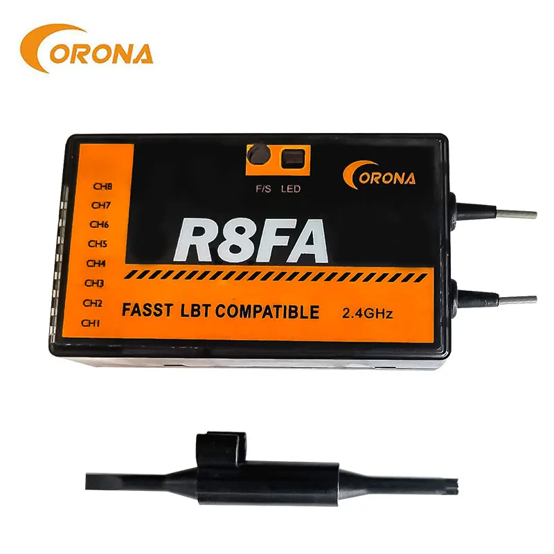 Corona R8FA 8CH 2.4Ghz FASST Futaba Compatível 14SG 16SZ 18SZ Receptor ...