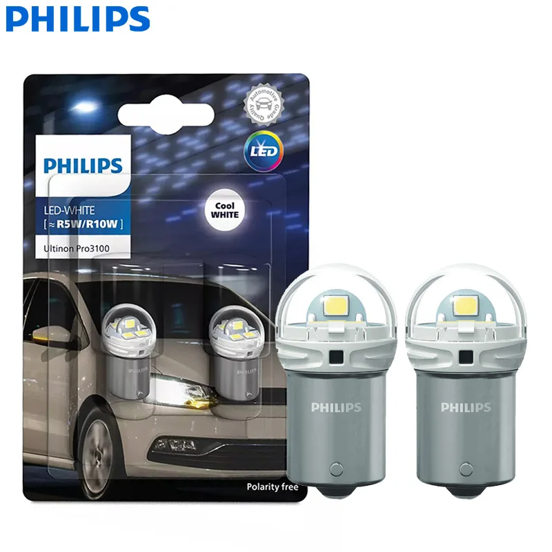 Philips Ultinon Pro3100 LED R5W R10W BA15s 6000K White Car Turn Signals ...