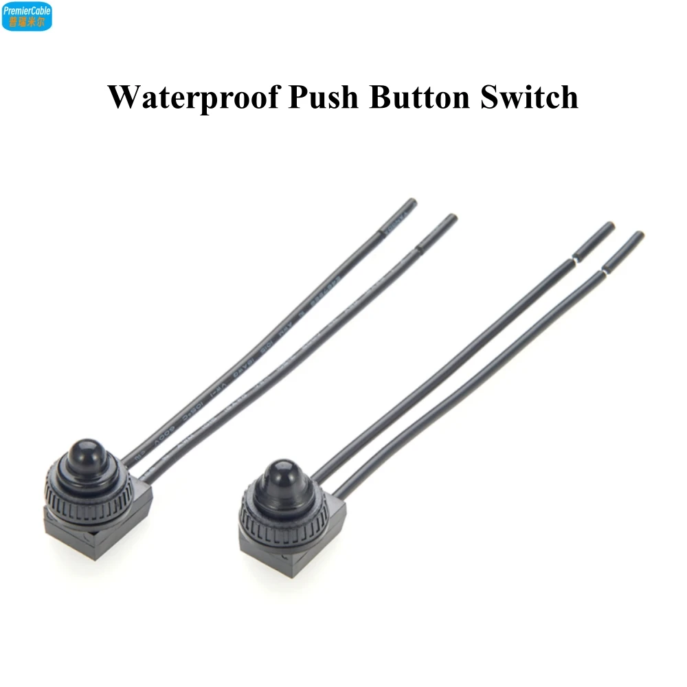 10Pcs IP65 Waterproof Push Button On-Off Switch With Leads Wire Auto ...
