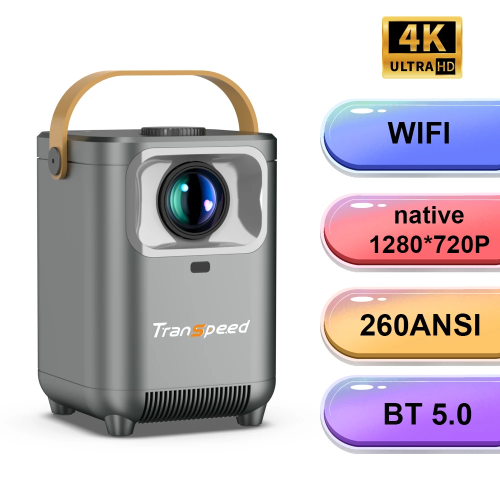 Transpeed-Projector-260ANSI-Support-4K-1280-720P-WiFi-200-screen-8000 ...
