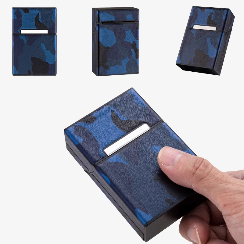 4 Colors Fashion Camouflage Leather Cigarette Box for Men Woman Smoking ...