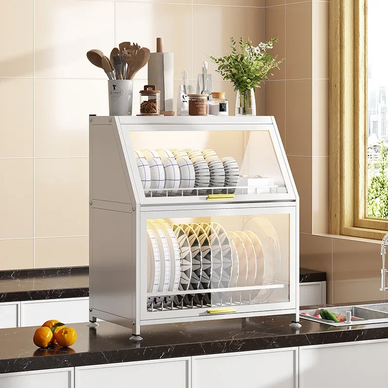 Dustproof-Transparent-Kitchen-Shelf-Multilayer-Storage-Cabinets ...