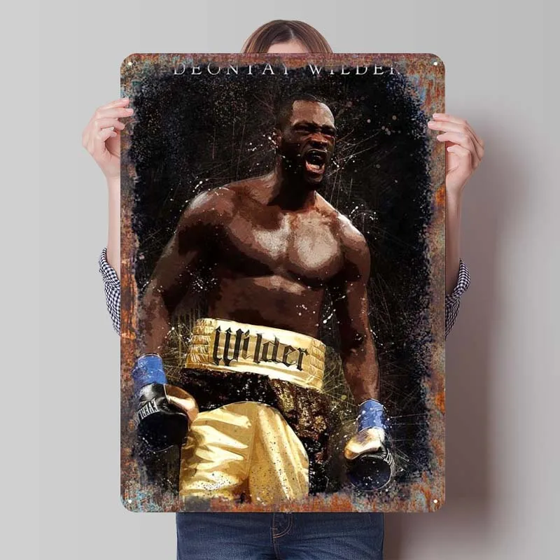 Deontay-Wilder-Tinplate-Sign-Sports-Poster-Wall-Decor-Living-Room ...