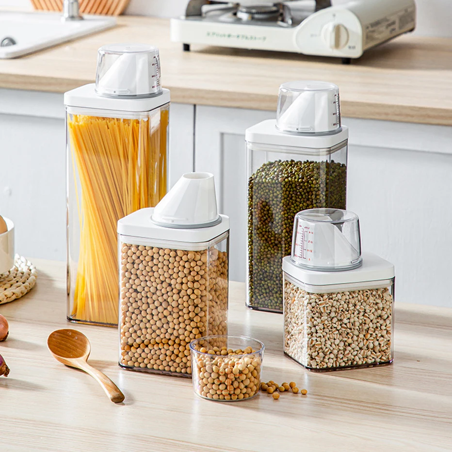 Food-Storage-Jar-Kitchen-Container-Plastic-Box-Jars-for-Bulk-Cereals ...