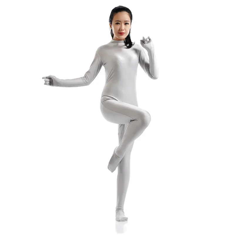 Mono de cuerpo entero ajustado de spandex negro Zentai, traje unisex ...