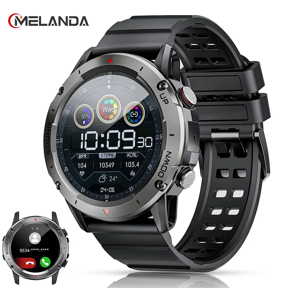 MELANDA 1.39 Bluetooth Call Smart Watch For Men IP68 Waterproof Sports ...