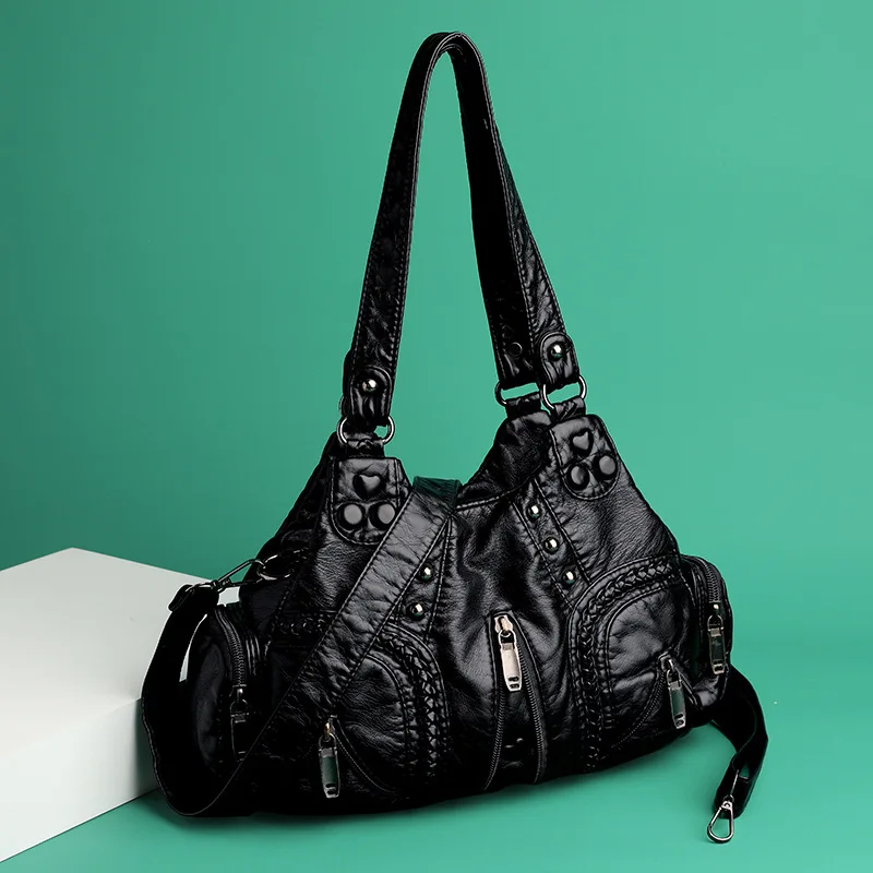 Black-Y2k-Women-Shoulder-Bag-Vintage-Punk-Goth-Fashion-Designer-Pu ...
