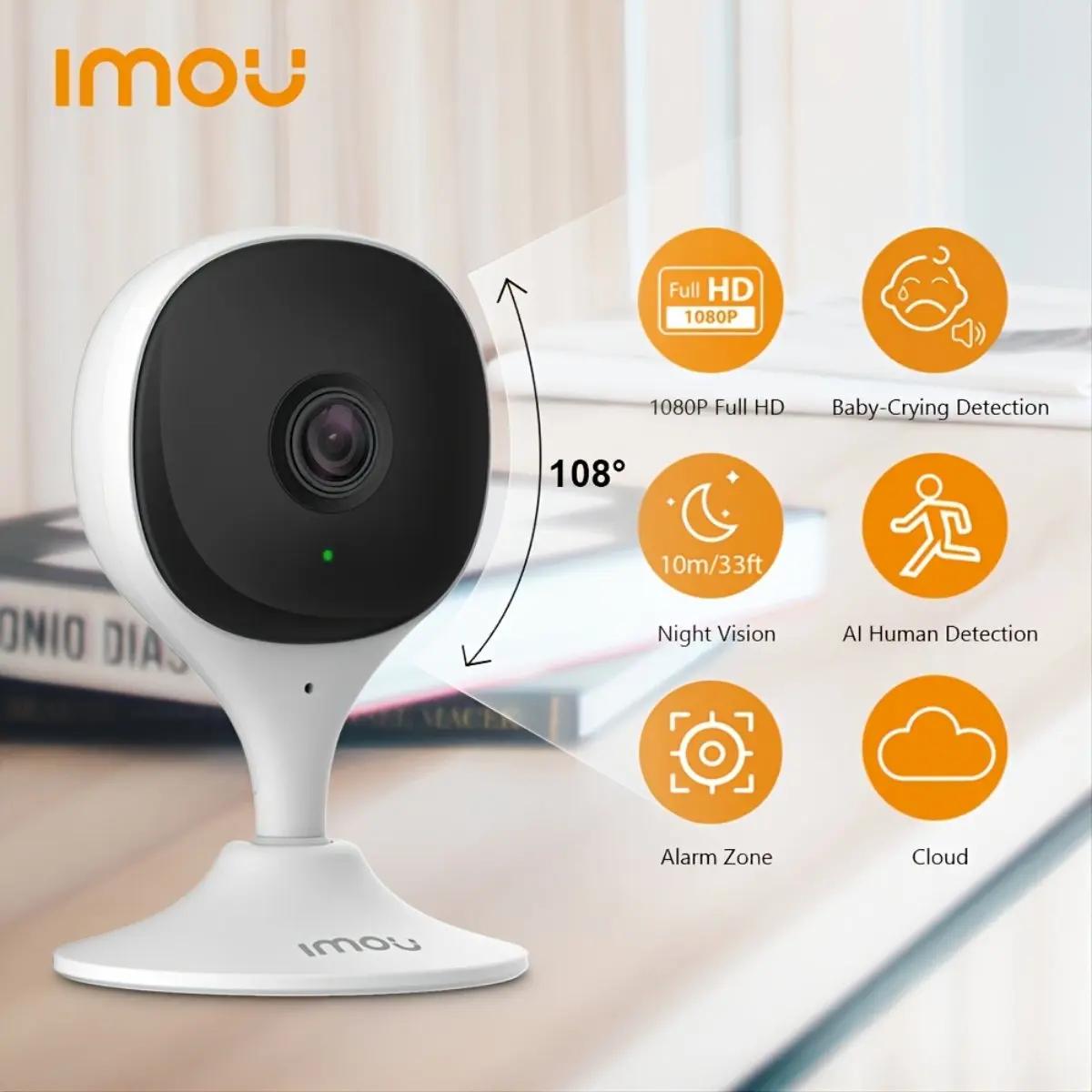 IMOU Cue 2E 2MP Wifi cámara de seguridad Monitor visión nocturna ...