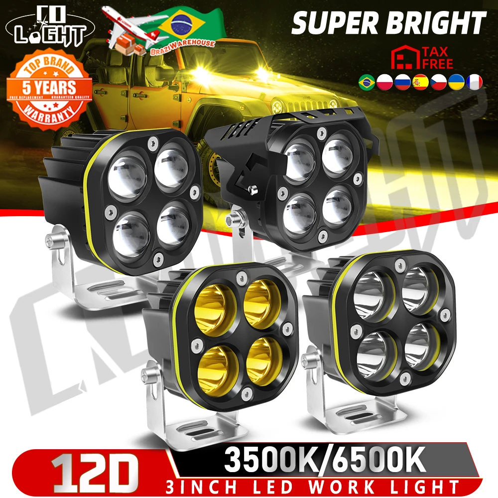 CO-LIGHT-LED-Work-Spotlights-para-motocicletas-e-carros-3-Polegada-24V ...