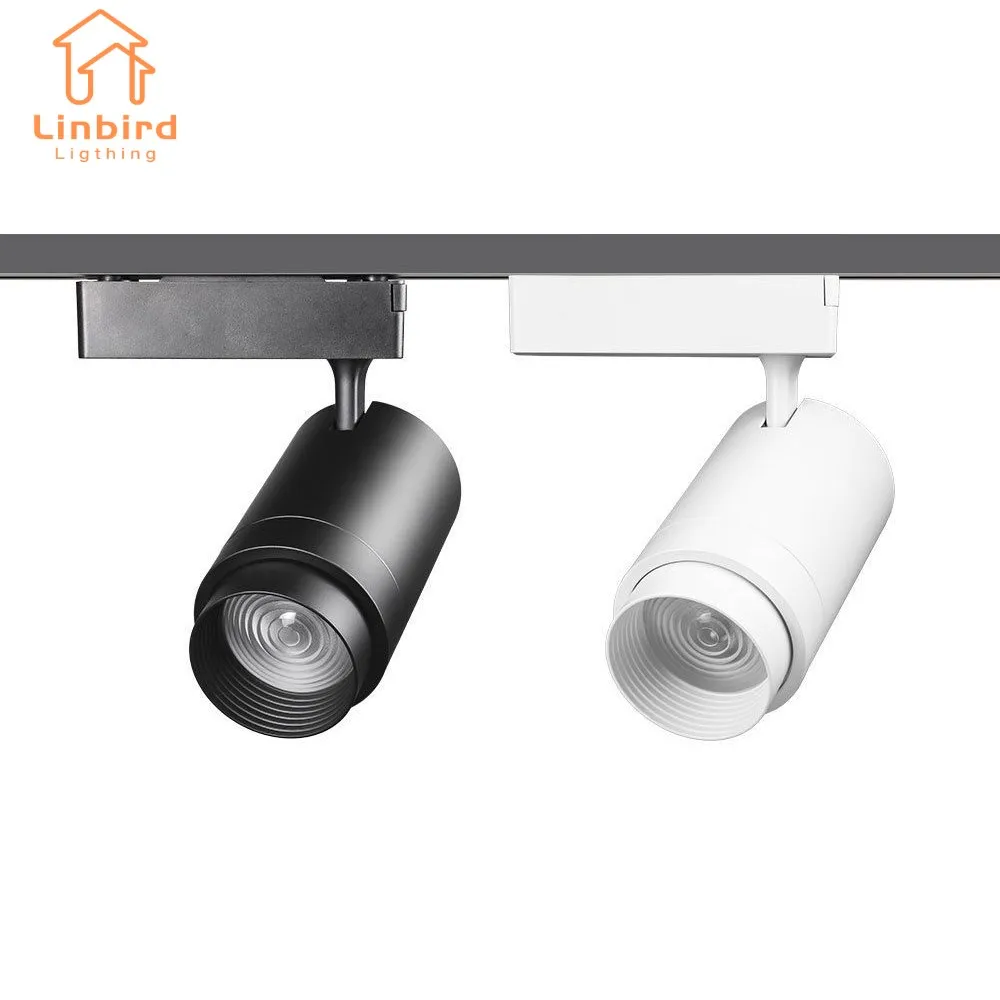 Modern Zoom led Track Lights Rail Mounted cob Spotlights Black ...