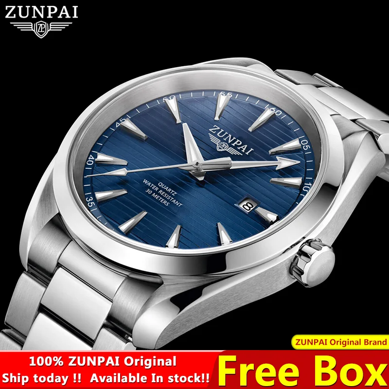 100-Original-ZUNPAI-Watch-For-Men-Waterproof-Stainless-steel-Fashion ...
