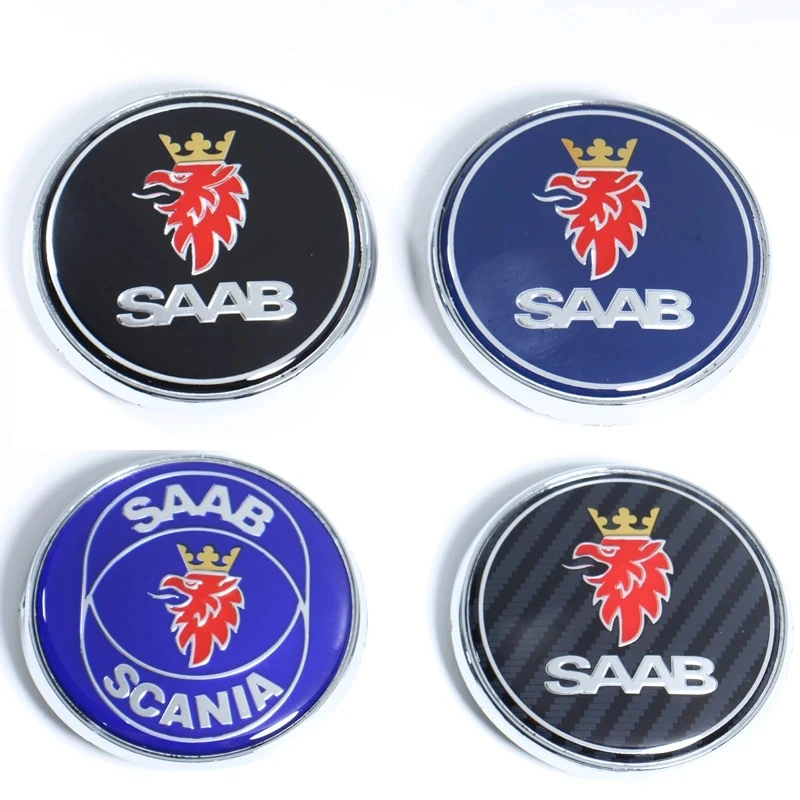 68mm 2 3 Pins SAAB Car Front Hood Bonnet Logo Rear Trunk Bumper Badge ...
